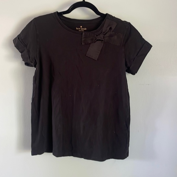 kate spade | Tops | Kate Spade Tshirt With Cuffed Sleeve And Satin Bow ...